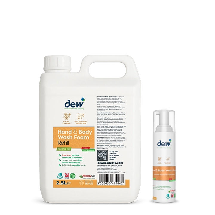 Hand & Body Wash Foam Fragrance-free | Dew Products